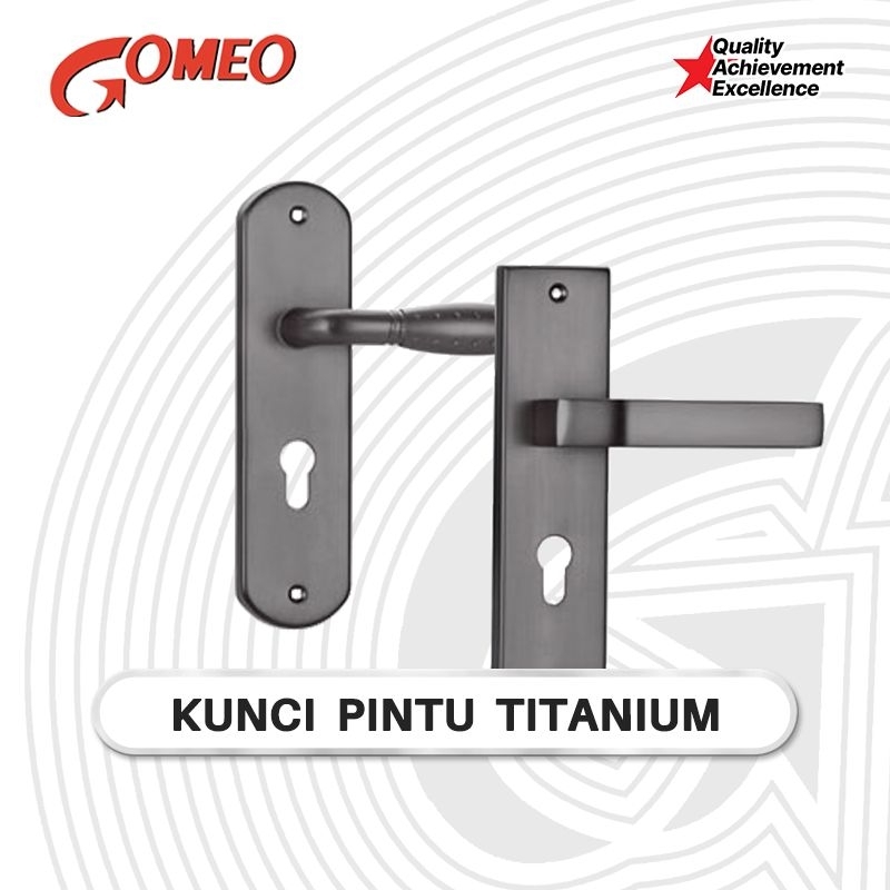 Jual GOMEO Handle Kunci Pintu Rumah Kamar Set Titanium Tanggung Besar ...