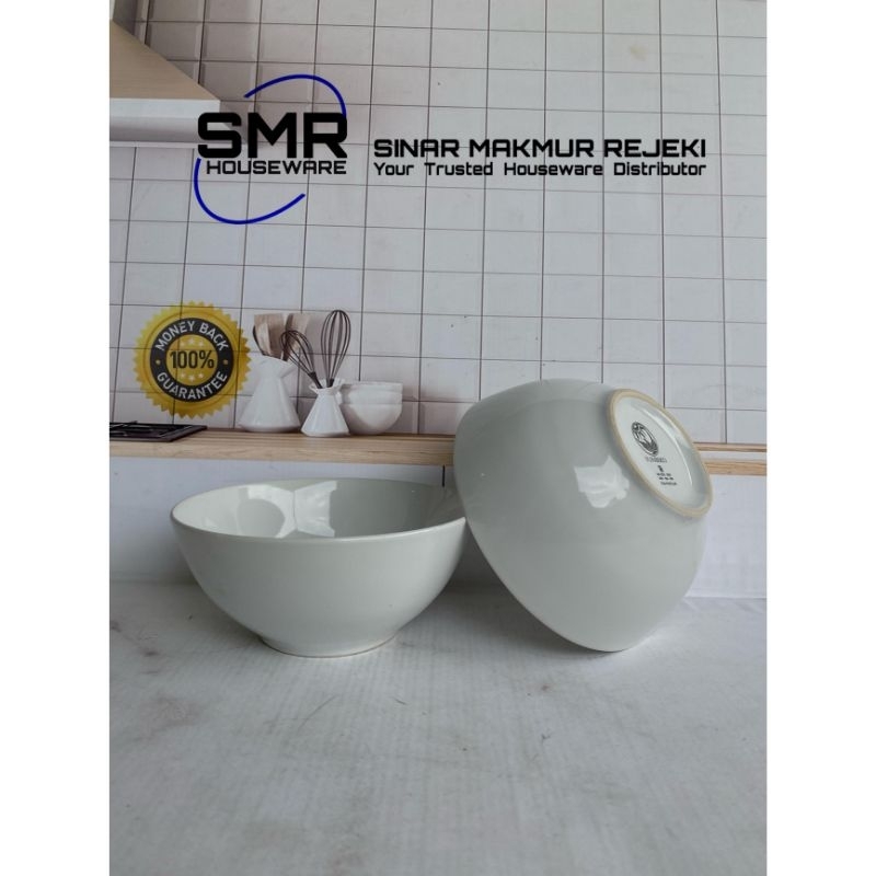 Jual [ 3 PCS ] MANGKOK SUP KERAMIK PUTIH POLOS UKURAN 16 CM 6.2 INCHI ...