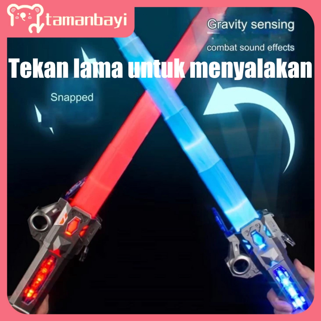 Jual Mainan Pedang Pedangan 2 in 1 Laser Light Saber LED Anak Laki Laki ...