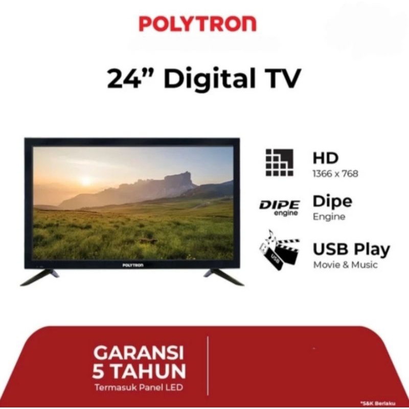 Jual LED TV Polytron 24" PLD-24V1853 | PLD24V1853 24 inch in digital ...