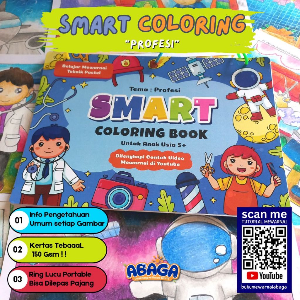 Jual Smart Coloring Book Profesi/ Buku Mewarnai Anak TK SD/ Belajar ...