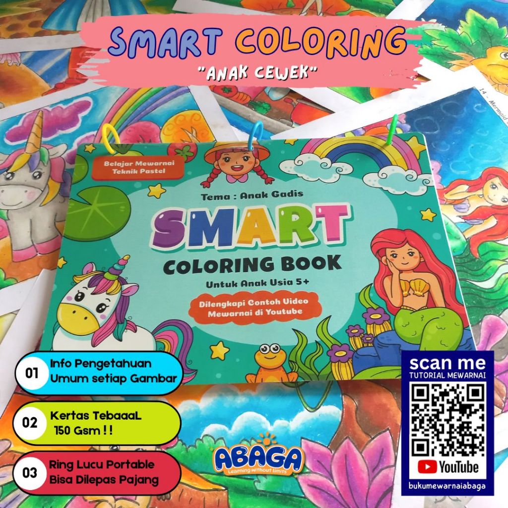 Jual Smart Coloring Book ABAGA/ Belajar Mewarnai Gradasi/ Buku Mewarnai ...