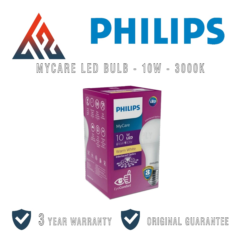 Jual Lampu Bohlam LED Philips Mycare Bulb 10 Watt Kuning (10W 10 W 10Watt) | Shopee Indonesia