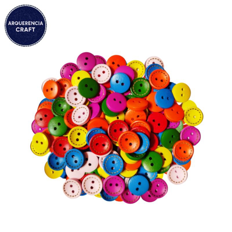 Jual 10 Pcs Kancing Kayu Hias Warna Cerah Motif Garis Pinggir | Kancing ...