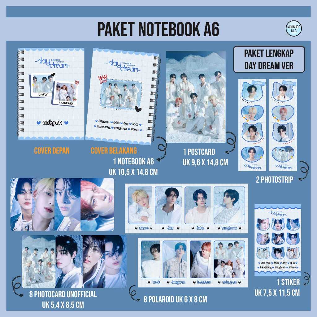 Jual (FREEBOX) PAKET HEMAT NOTEBOOK ENHYPEN UNOFFICIAL - FANKIT ...