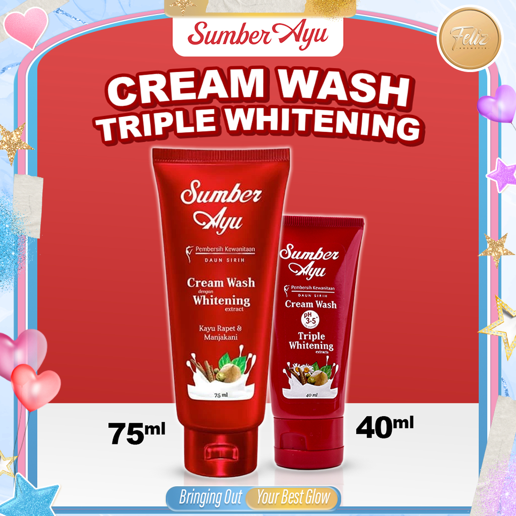 Jual * FELIZ * SUMBER AYU Cream Wash Triple Whitening 40ml & 75ml ...