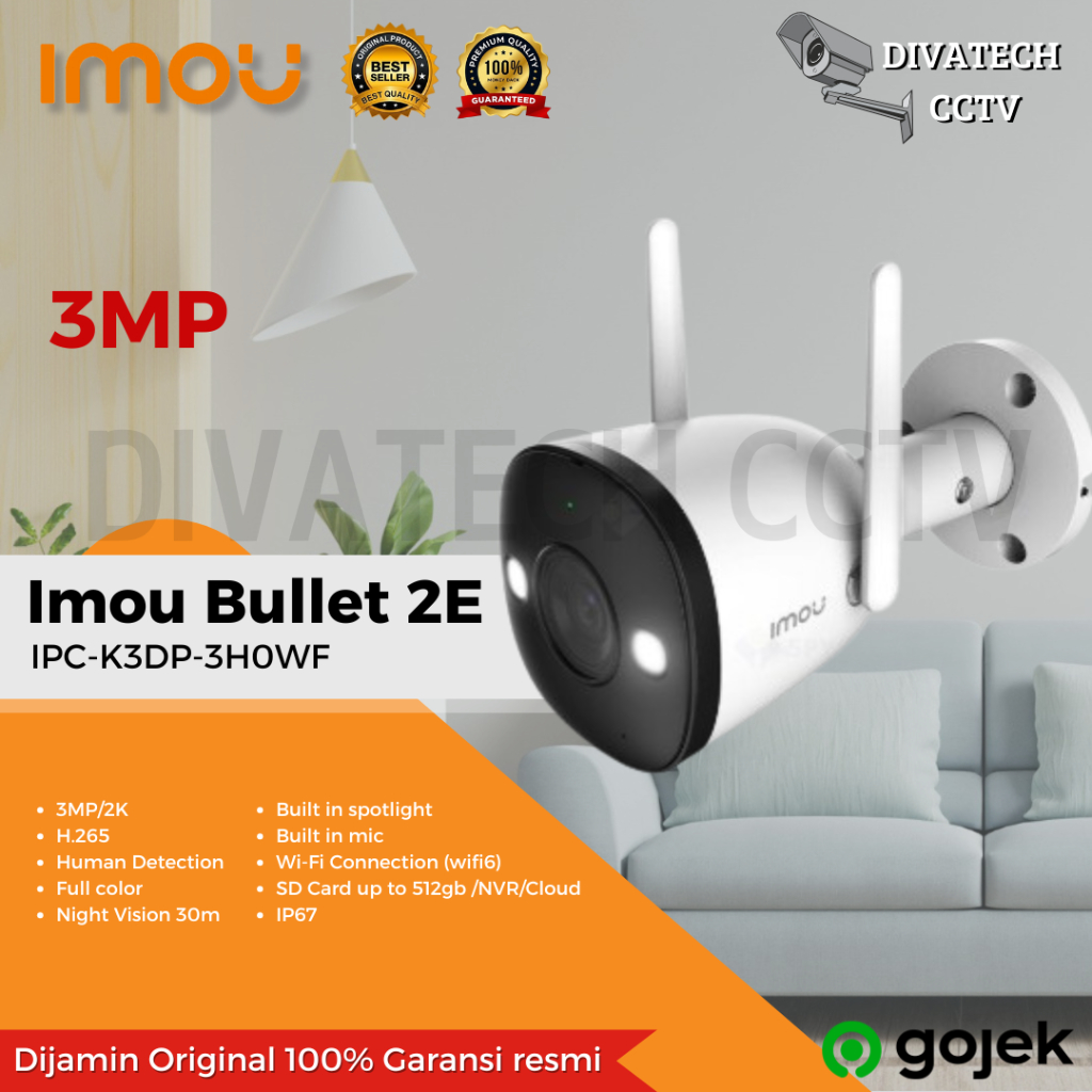 Jual IMOU Bullet 2E IPC-K3DP-3H0WF 3MP OUTDOOR | Shopee Indonesia