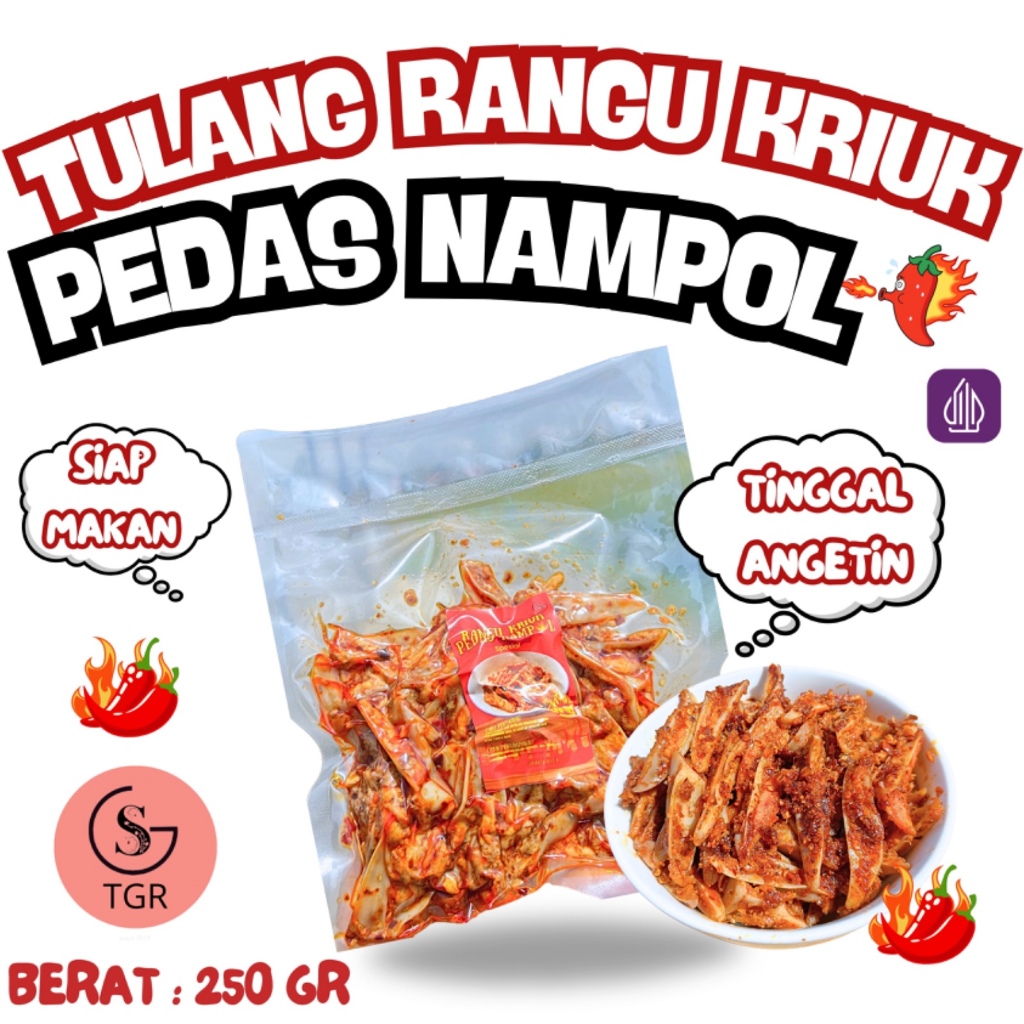 Jual KEMASAN BESAR RANGU KRIUK AYAM PEDAS NAMPOL 250GR Makanan Chili ...