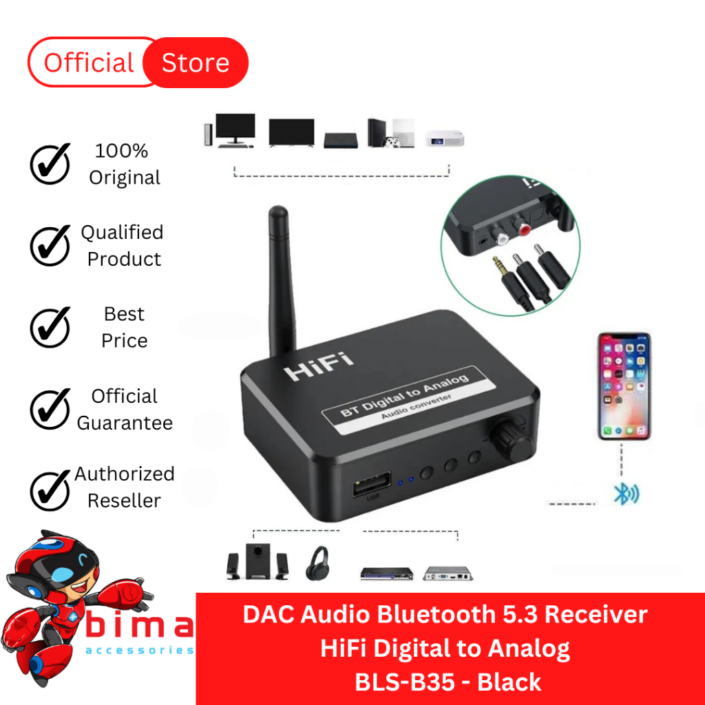 Jual DAC Audio Bluetooth Receiver Transmitter Wireless 5.3 HiFi Digital ...