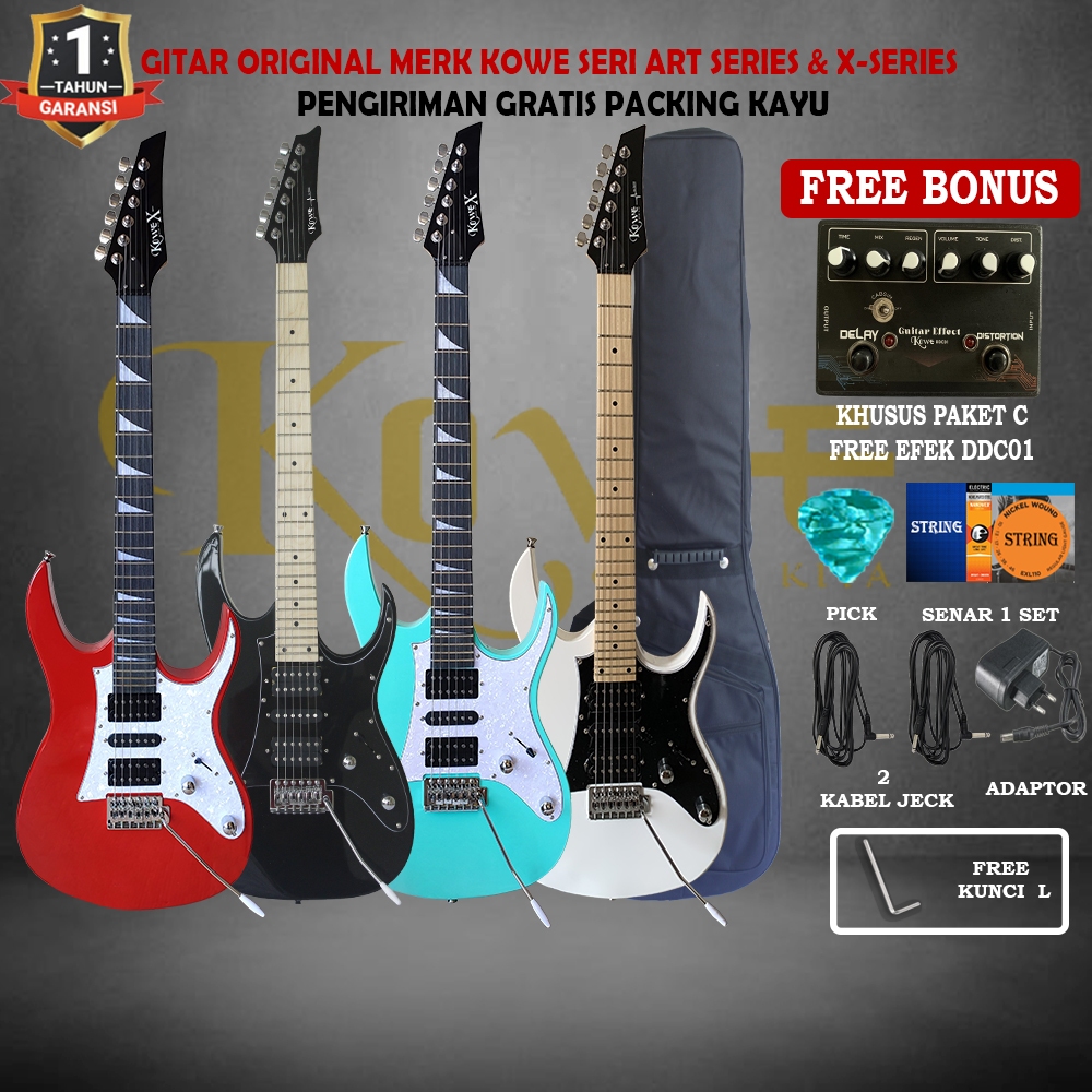 Jual Gitar Listrik Original KOWE ART SERIES & X-SERIES FREE EFEK GITAR ...