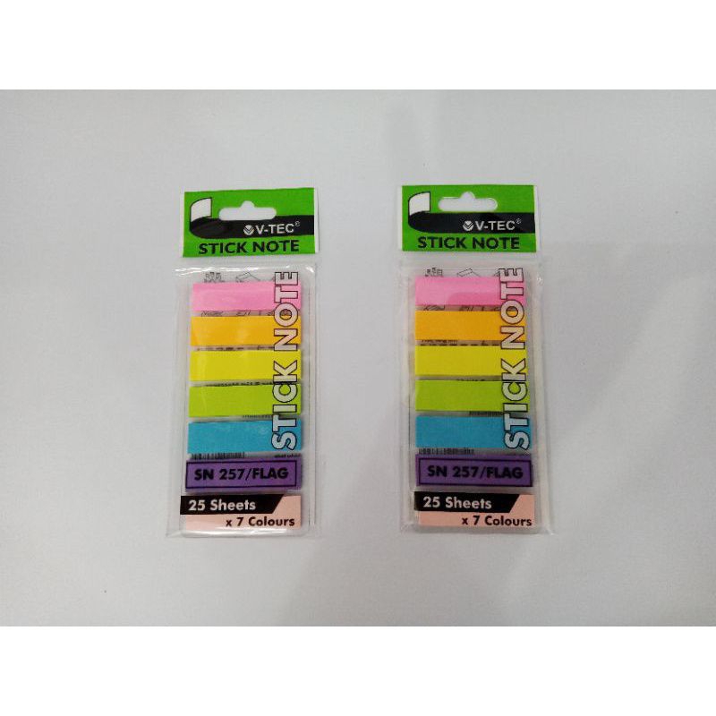 Jual V-TEC Stick Note SN 257/Flag Warna: 7 WarnaBahan: Kertas Isi: 25 Sheets/Colour | Shopee ...