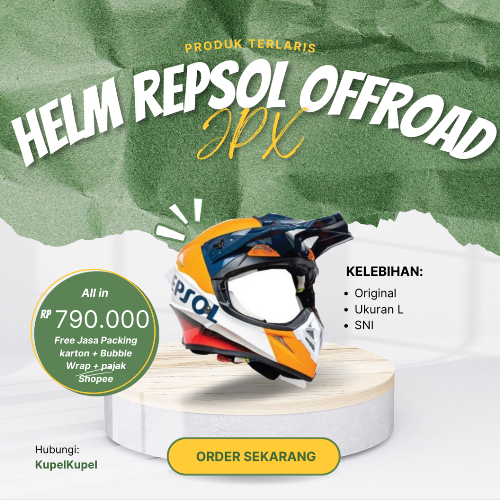 Jual Helm Repsol Offroad JPX Limited Edition SNI | Shopee Indonesia
