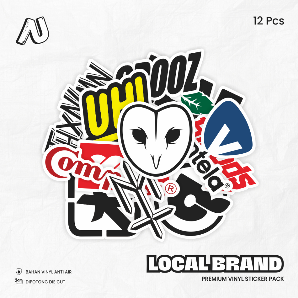 Jual Sticker Brand Lokal Stiker Distro Aesthetic Vinyl Waterproof ...