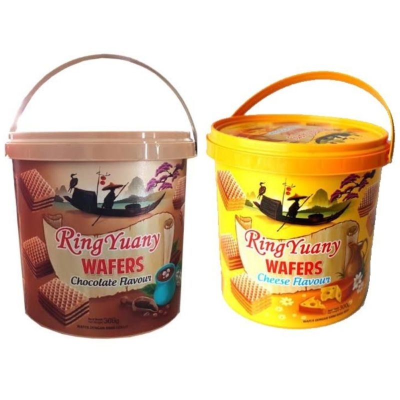 Jual RING YUANY Wafer Creamy Cheese Chocolate Kemasan Timba 300g ...