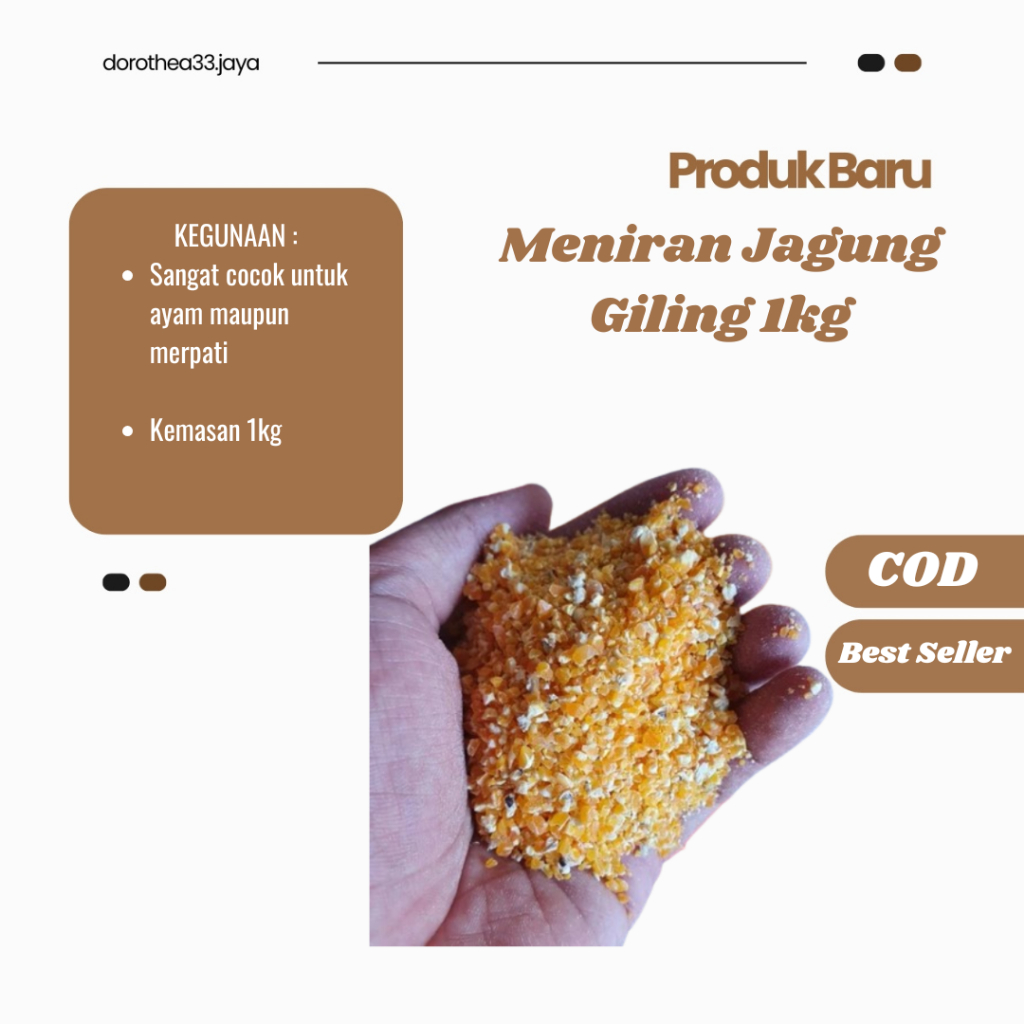 Jual MENIRAN Jagung Giling JAGIL pecah 1 kg Jagung pakan ternak ayam burung merpati Best Seller ...