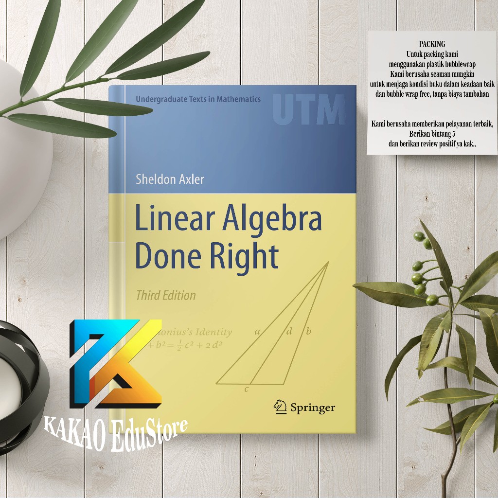 Jual Linear Algebra Done Right Sheldon Axler Third Edition | Shopee Indonesia