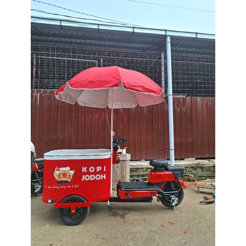 Jual gerobak listrik 1000 watt | gerobak sepeda listrik | gerobak kopi ...