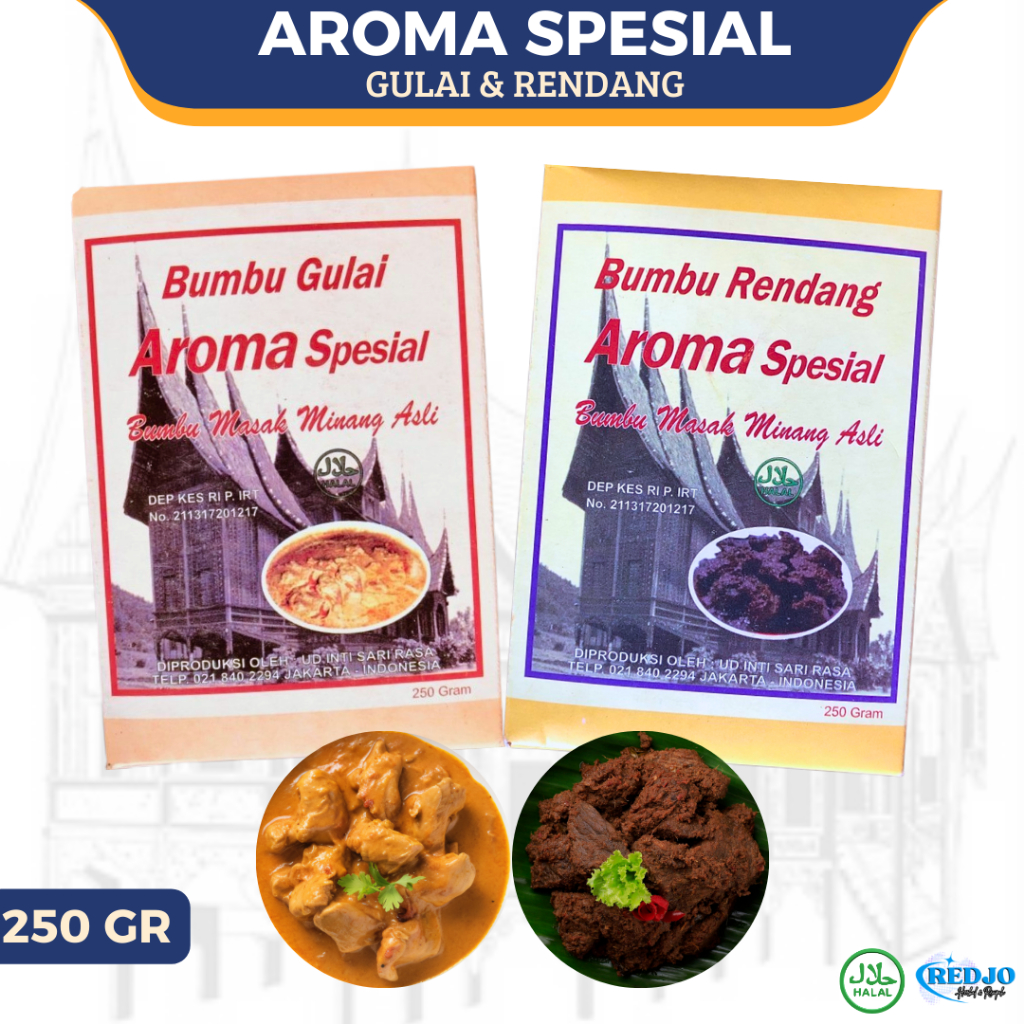 Jual AROMA SPESIAL 250gr Bumbu Rendang & Gulai Kemasan Bumbu pemasak ...