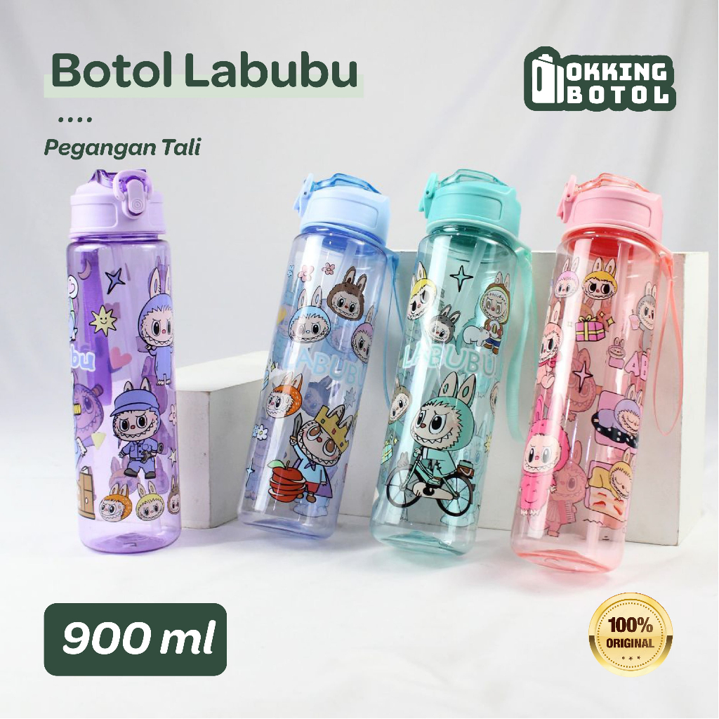 Jual BOTOL MINUM LABUBU KAPASITAS 900 ML - BOTTLE WATER LABUBU - BOTOL MINUM ANAK SEKOLAH MK01 ...