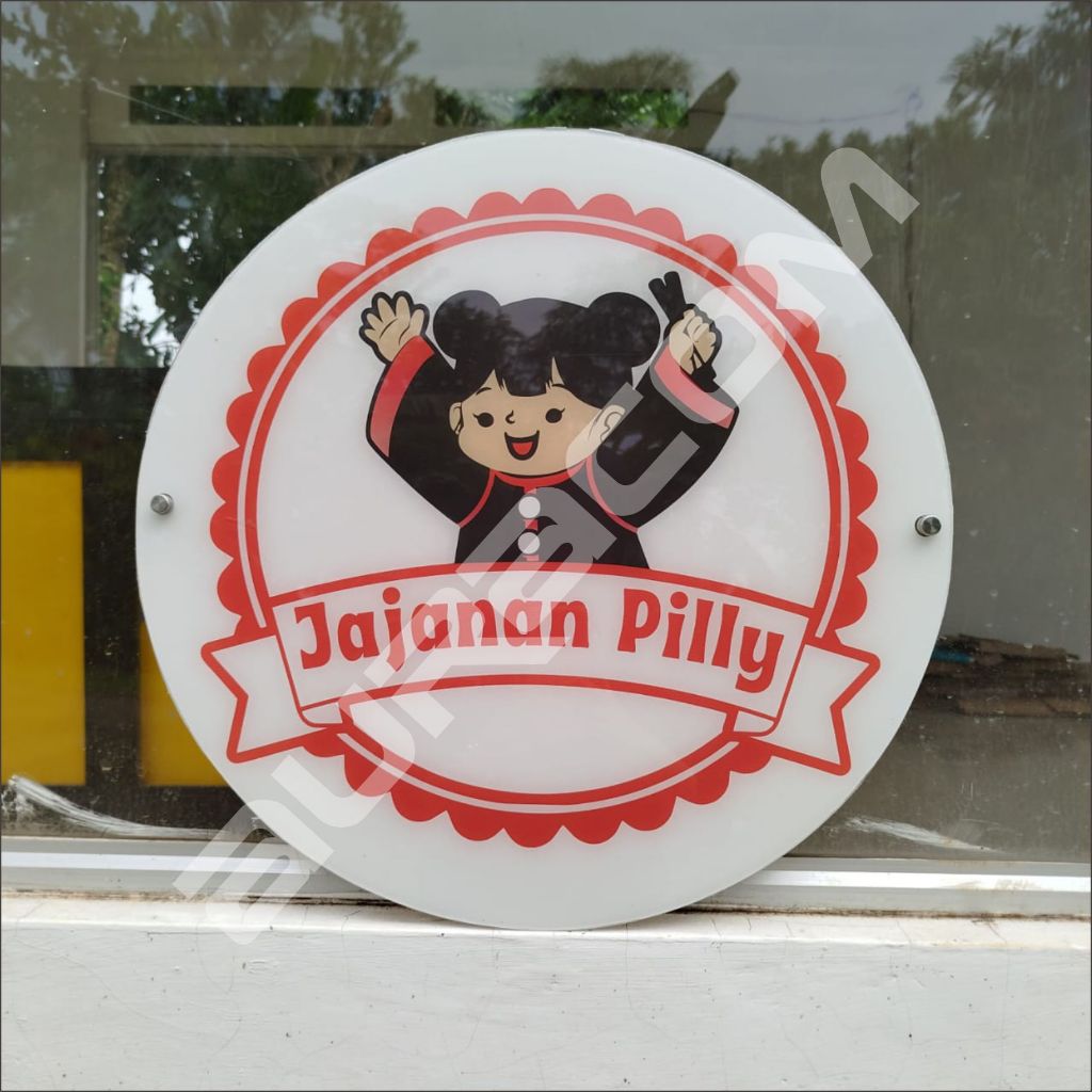 Jual Plang nama toko Bulat, Plang nama ruangan, plang akrilik, Plang ...