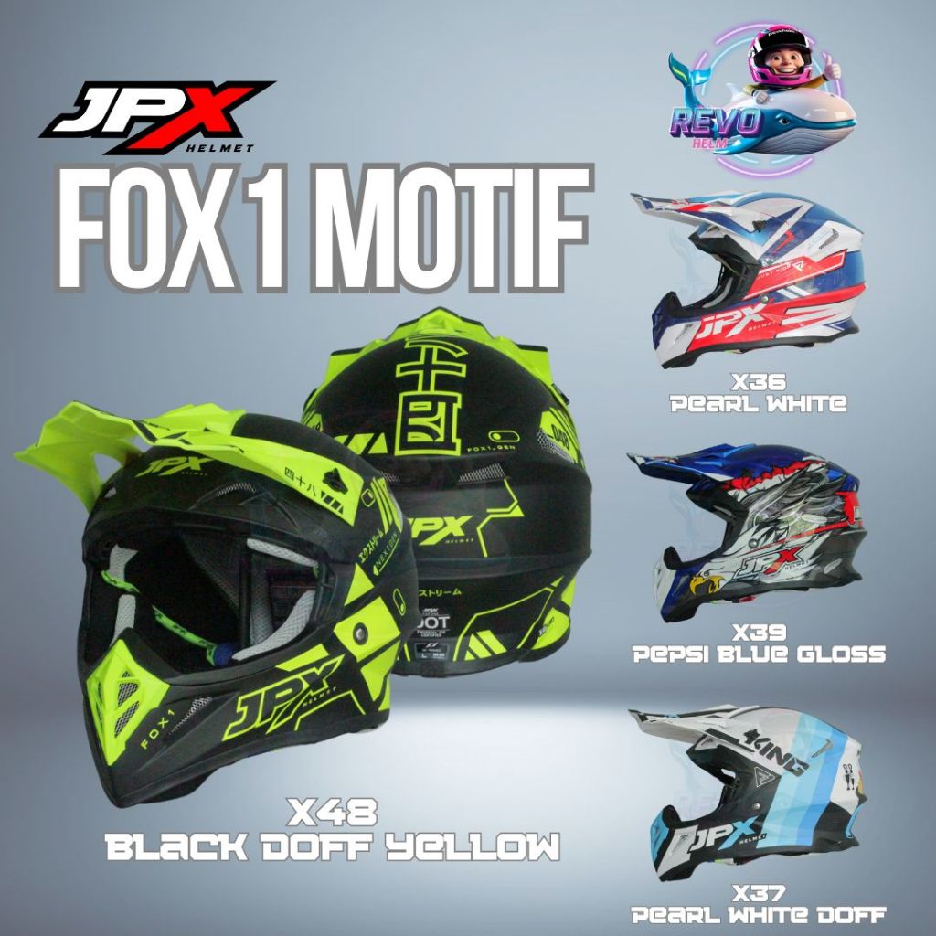 Jual HELM JPX FOX1 CROSS MOTIF ORIGINAL, HELM TRABAS FULL FACE ...