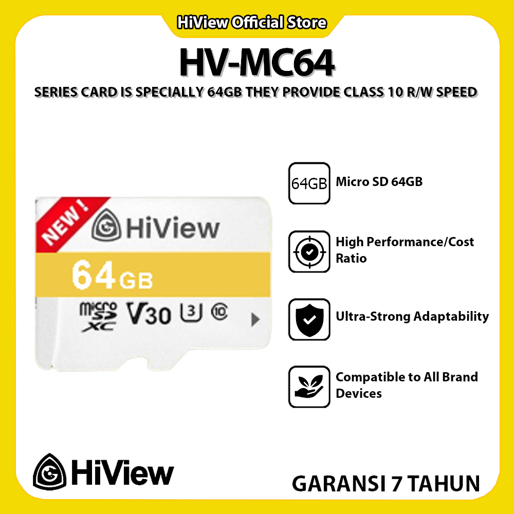 Jual HiView HV-MC64 Micro SD Series Card is SPECIALLY 64GB Class 10 ...