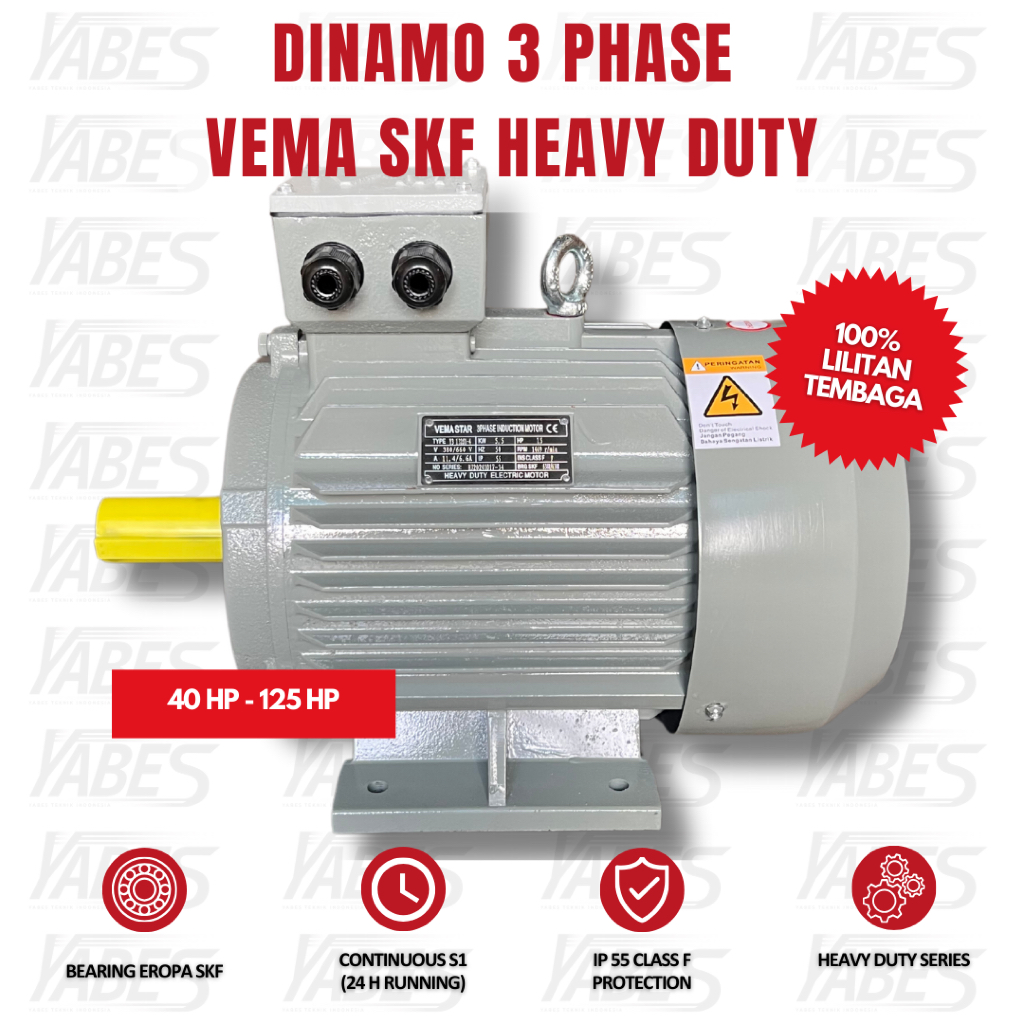 Jual BEARING SKF VEMA Dinamo 3 Phase 380v HEAVY DUTY 40 HP- 125 HP 100% ...