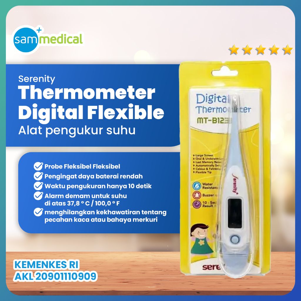 Jual Serenity Digital Thermometer Flexible / Termometer Ketiak Digital ...