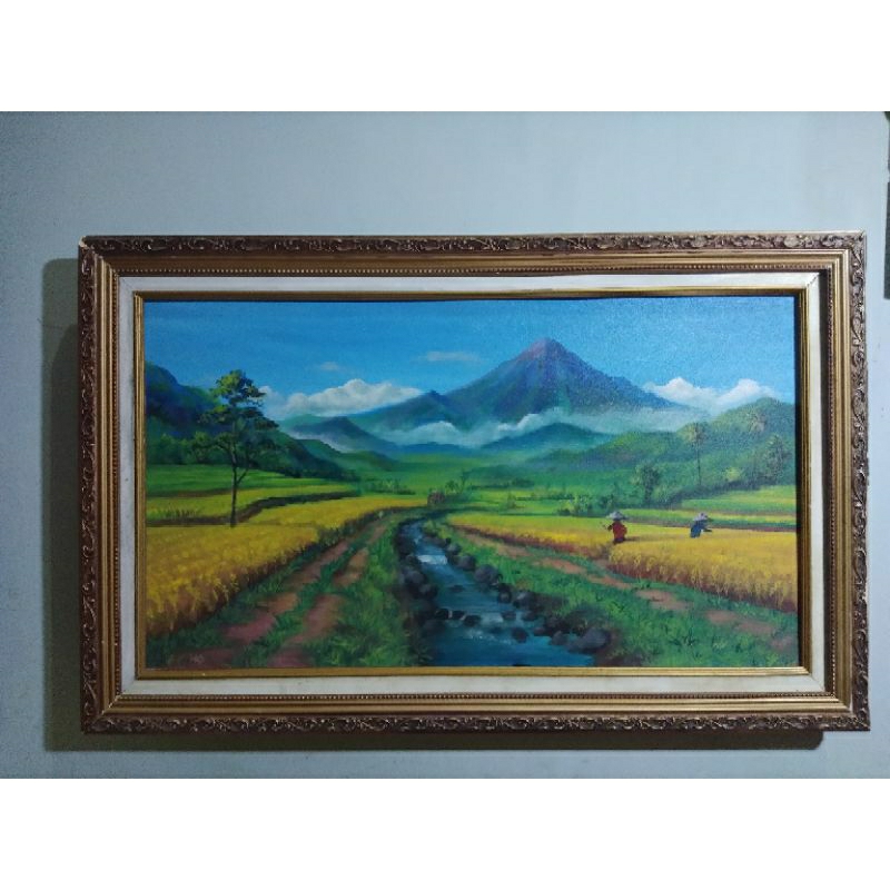 Jual Lukisan Pemandangan Sawah, Lukisan Pemandangan Gunung, Lukisan ...