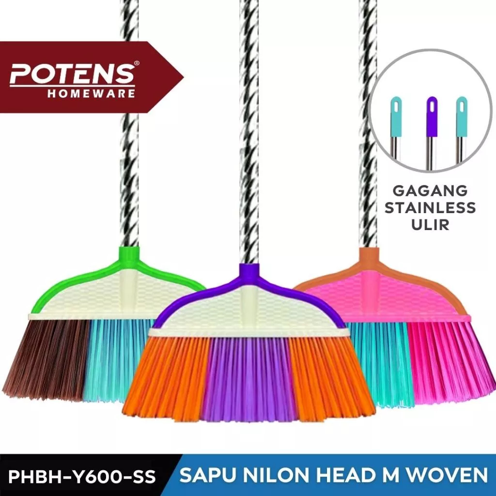 Jual POTENS Sapu Lantai Nilon PHBH-Y600-SS Woven Gagang Stainless ...