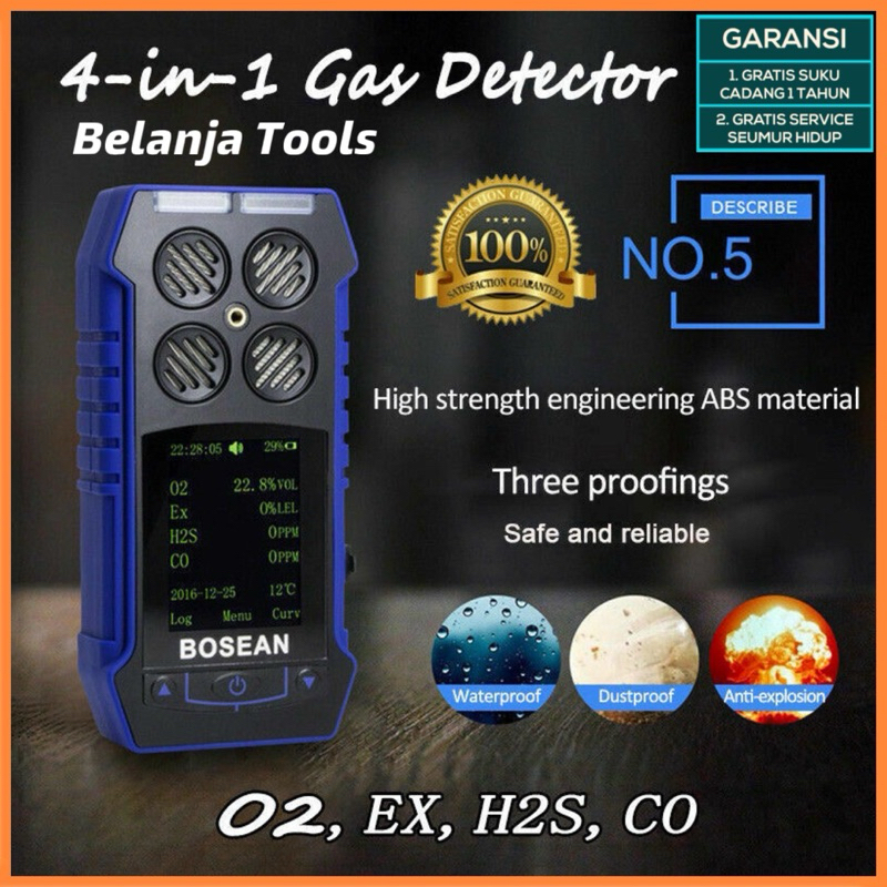 Jual Gas Detector BOSEAN BH4S 4 in 1 O2 CO H2S LEL Monitor BH-4S Hidrogen Sulfide Monitor BH 4S ...