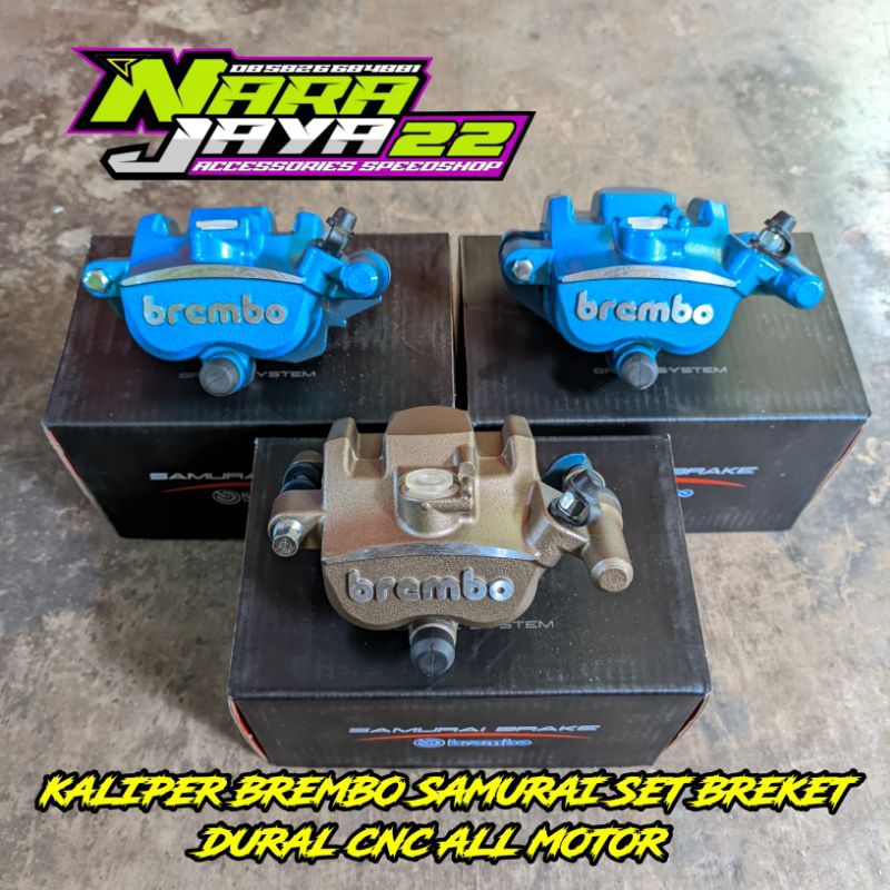 Jual KALIPER BREMBO SAMURAI 2 PISTON SET BREKET DURAL ALL MOTOR DISK 300mm, 260mm(free stiker ...