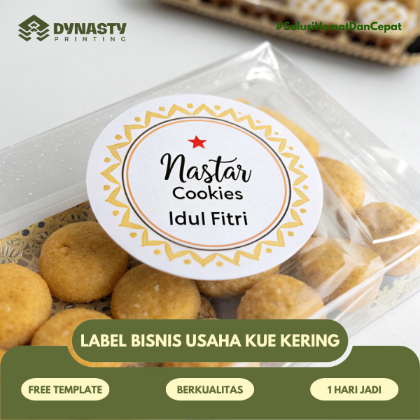Jual Cetak Stiker Logo Label Usaha Kue Kering Berbahan Vinyl - Free ...