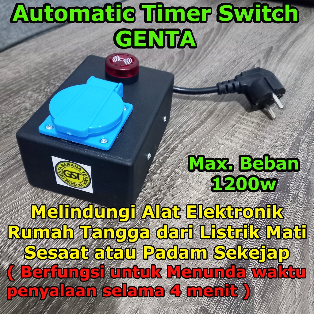 Jual Automatic Timer Switch Genta 1200w Melindungi Alat Elektronik ...