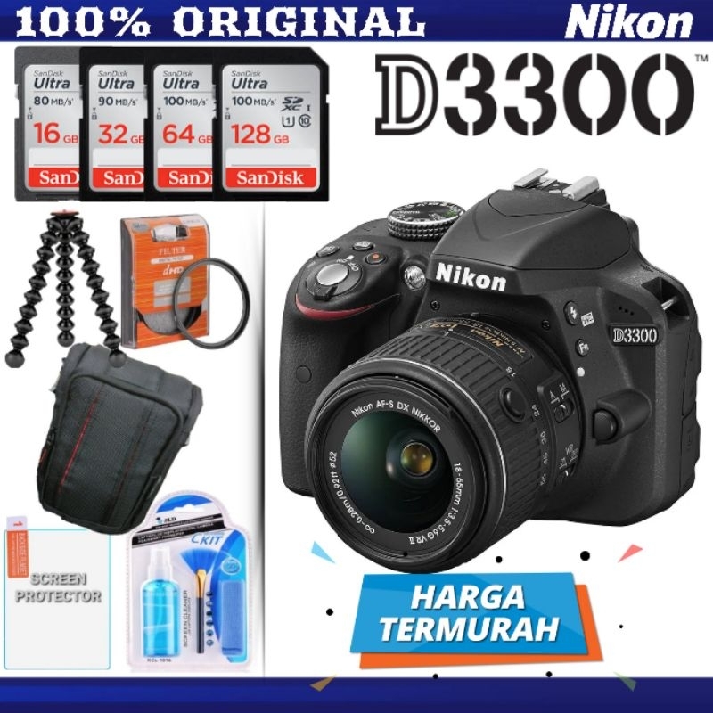 Jual NIKON D3300 + KIT LENSA 18-55MM ( DIJAMIN ORIGINAL ) BARU BERGARANSI 1 TAHUN READY NIKON ...