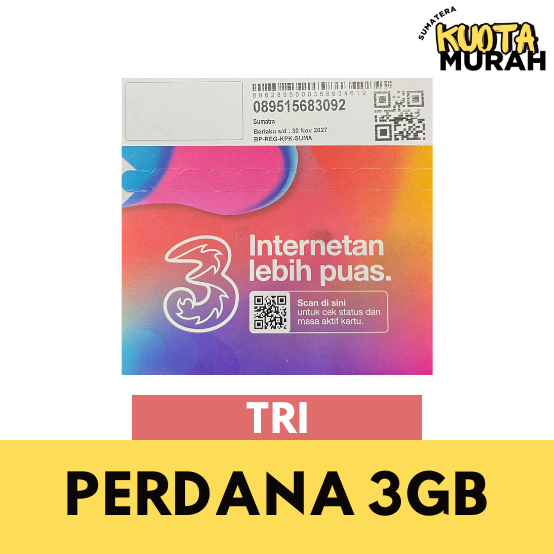 Jual KARTU PERDANA TRI 3GB NASIONAL | Shopee Indonesia