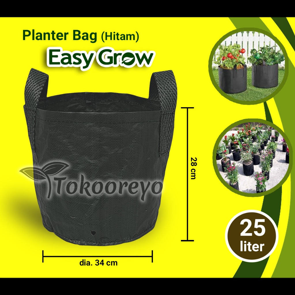 Jual PLANTER BAG EASY GROW STANDAR 25 LITER - HITAM | Shopee Indonesia