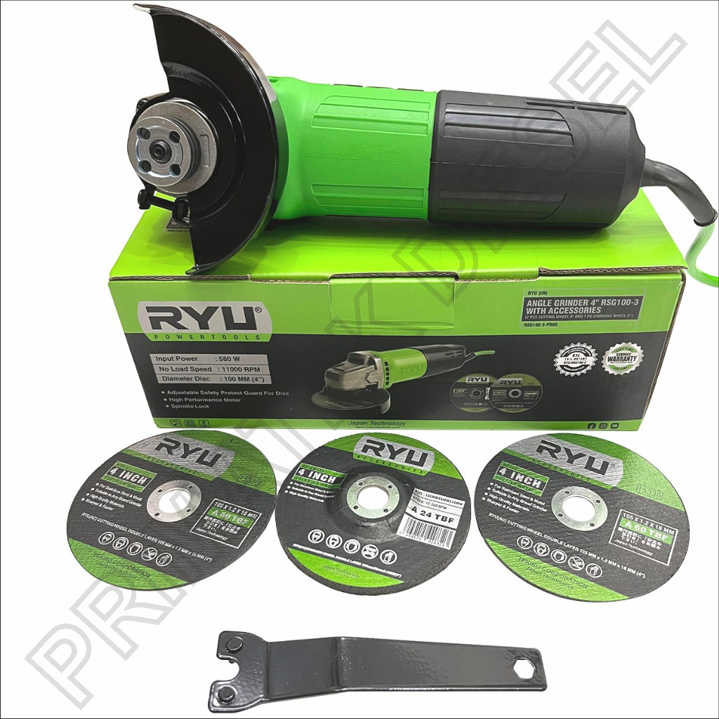 Jual Mesin Gerinda Tangan 4" Listrik 580 Watt RSG100-3 RYU / Electric ...