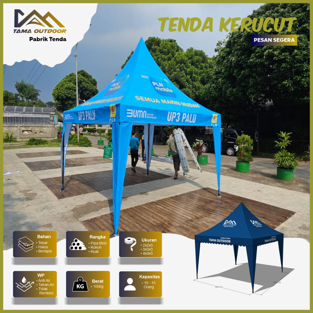 Jual Tenda Kerucut 3M x 3M Full Dinding | Branding | Event | Stand Cafe ...