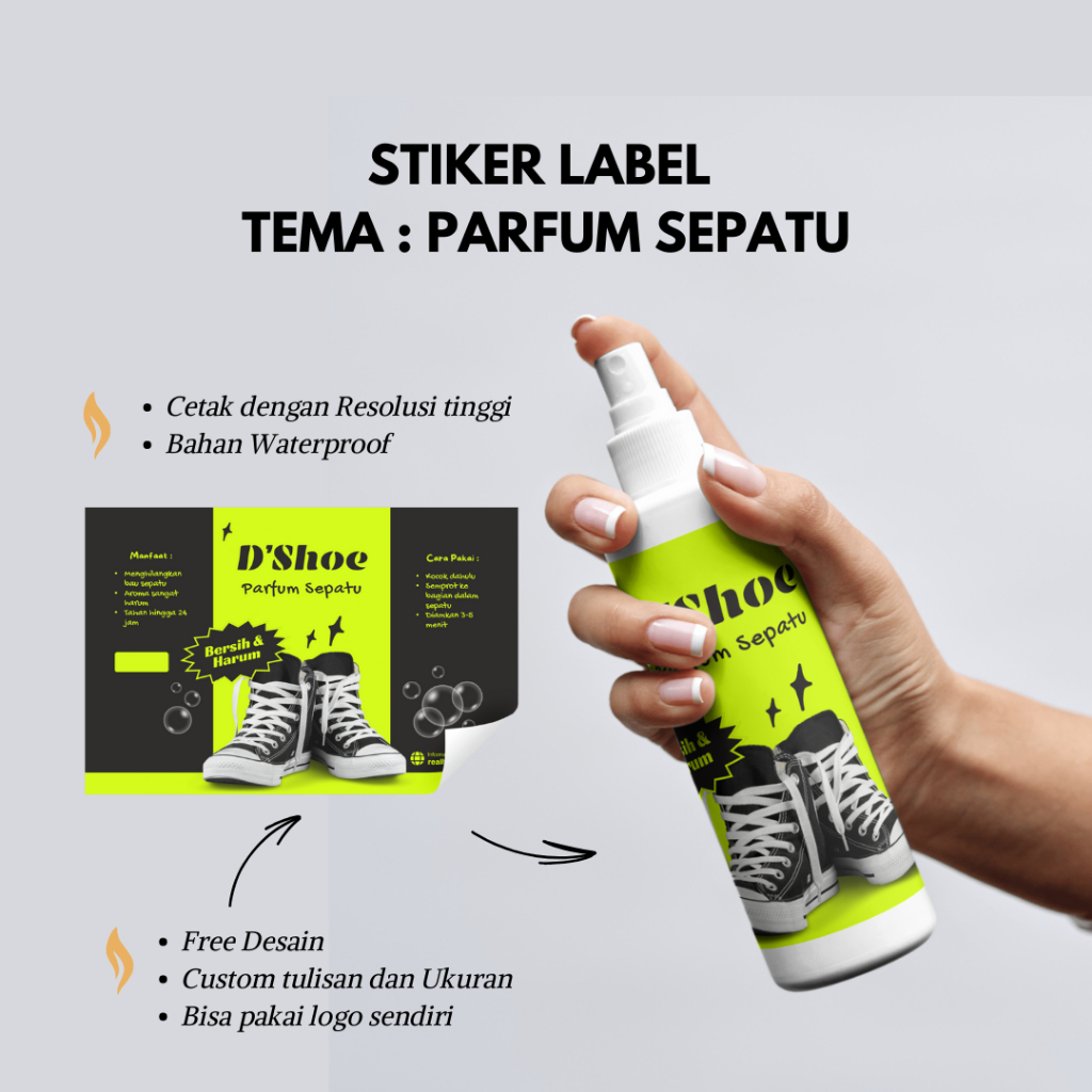 Jual Label Stiker Parfum Sepatu Free Desain | Shopee Indonesia