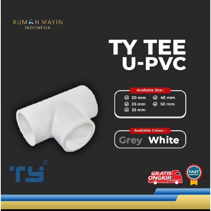 Jual TY TEE U-PVC 25MM white | Shopee Indonesia