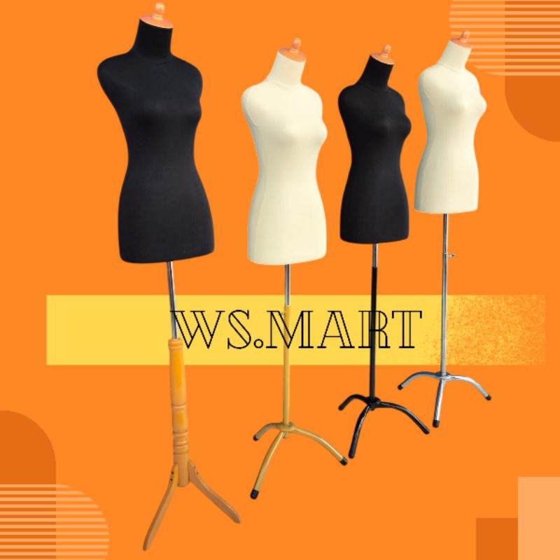 Jual Patung Manekin Dress Making Setengah Badan Lapis Kain WARNA KREM ...