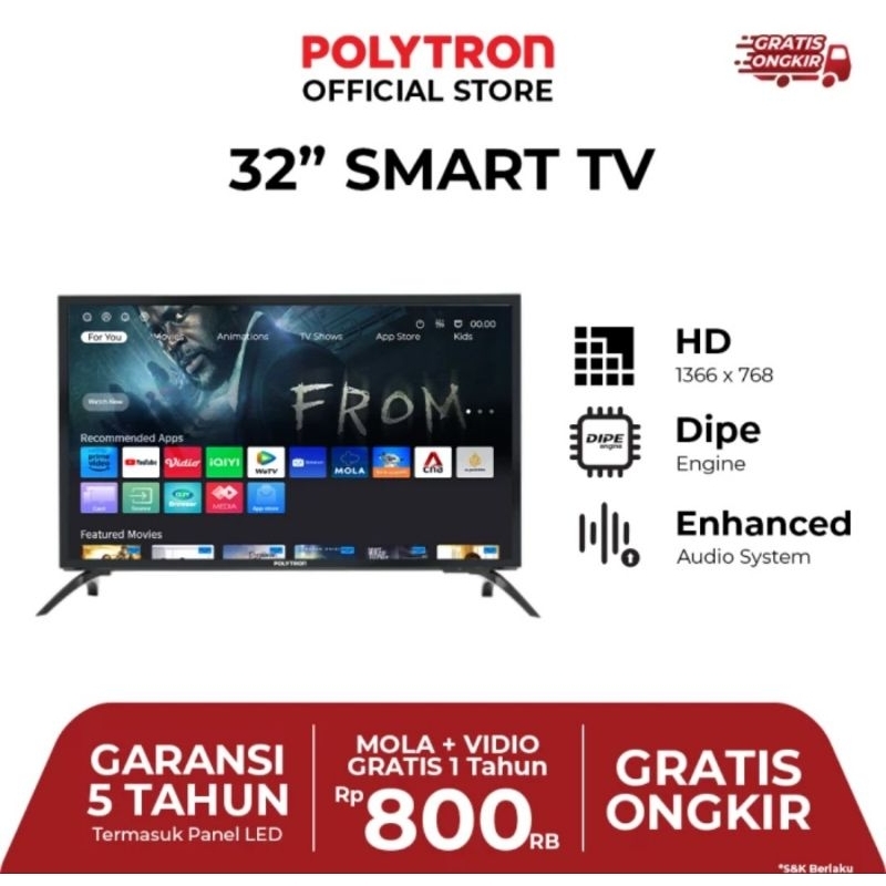 Jual TV LED POLYTRON 32INCH SMART TV 32CV TV POLYTRON 32 INCH SMART TV ...