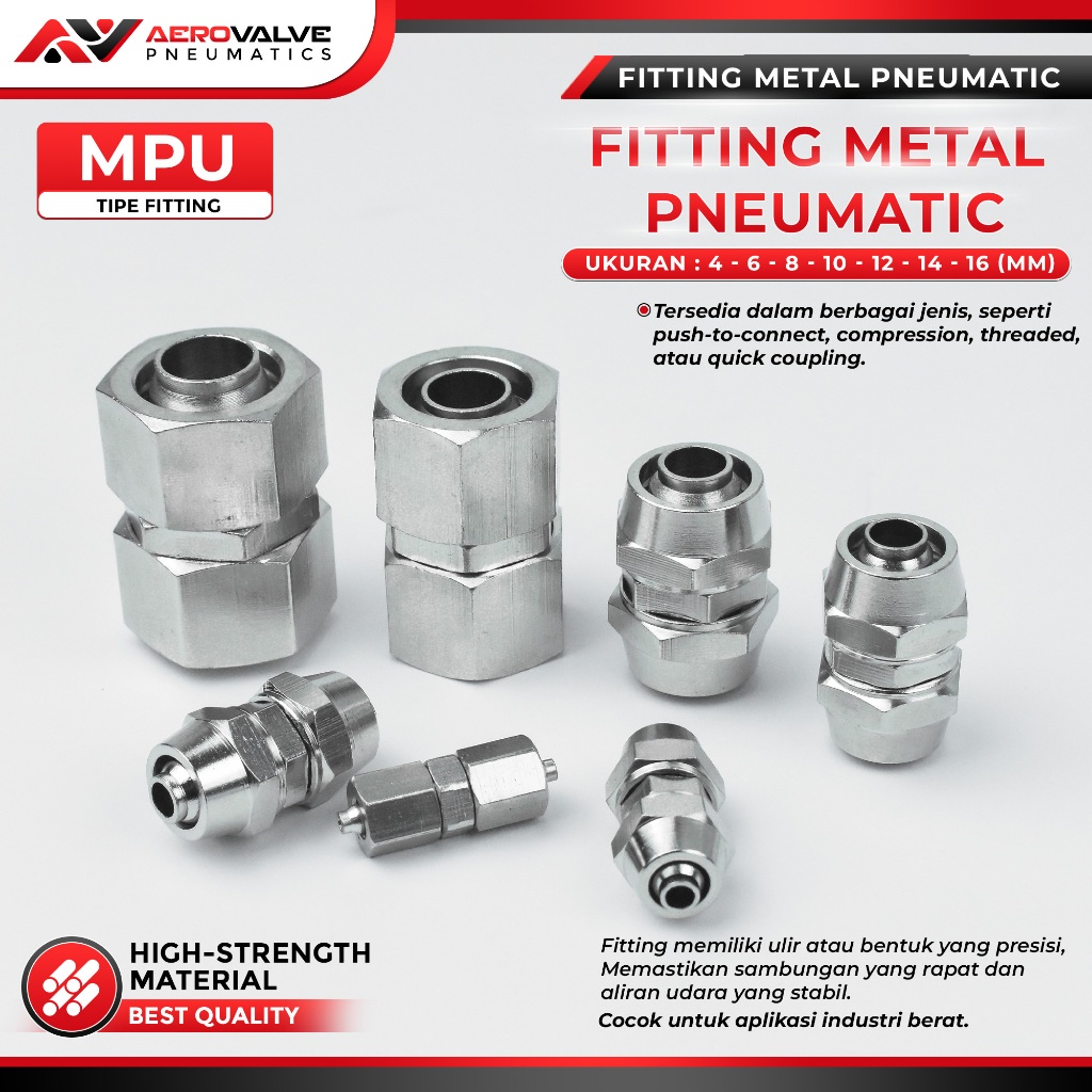 Jual AeroValve METAL PNEUMATIC LURUS Double Union tipe MPU | Shopee ...