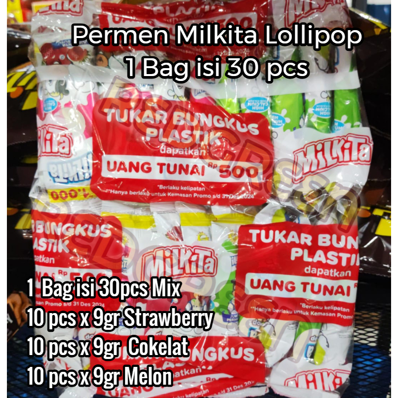 Jual Milkita Permen Lolipop Susu Hanger Max - Milk Candy 1 Bag (Isi 30Pcs) @9 Gram - Coklat ...