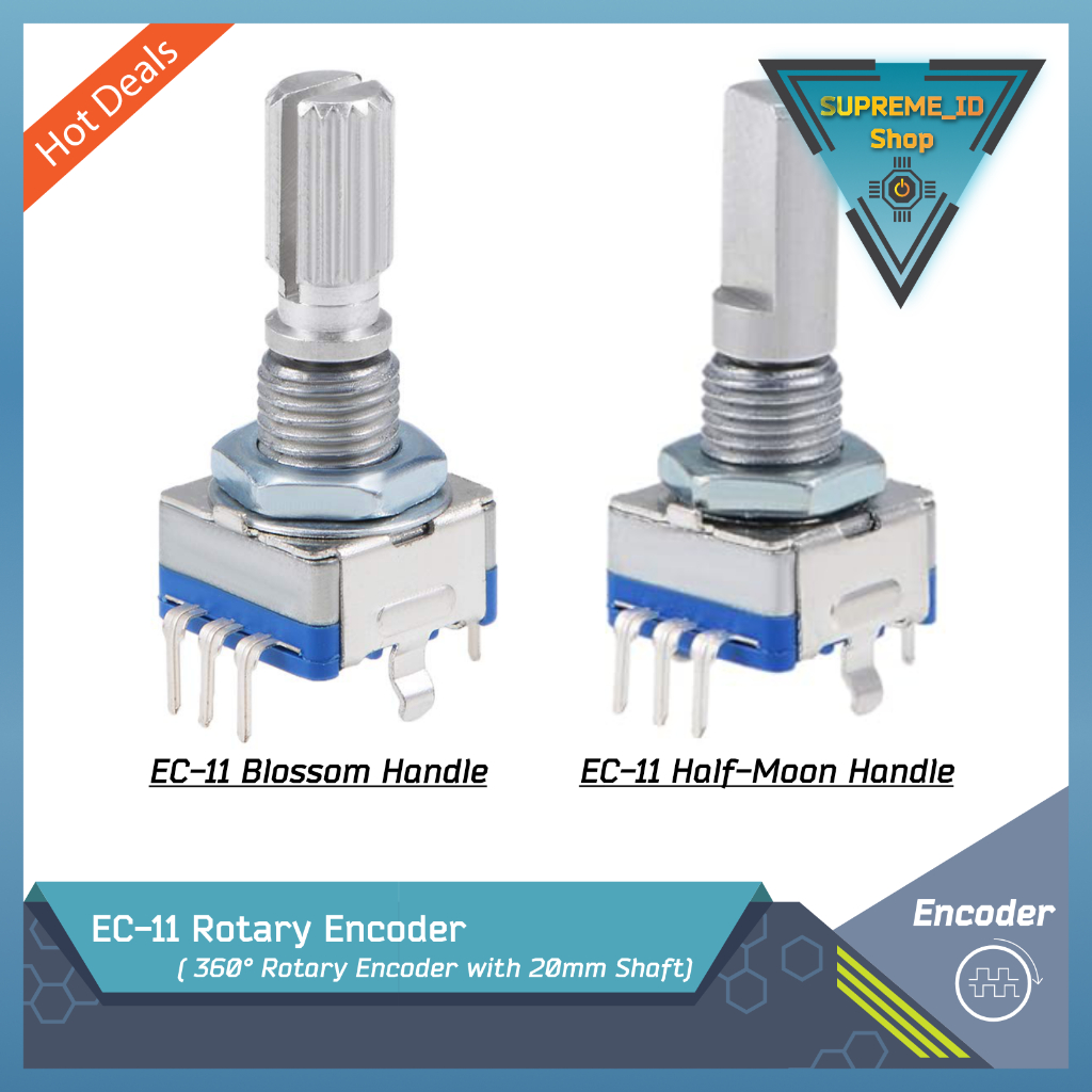 Jual EC11 EC-11 Rotary Encoder / Digital Potentiometer 5-pin Sensor | 5V | Shopee Indonesia