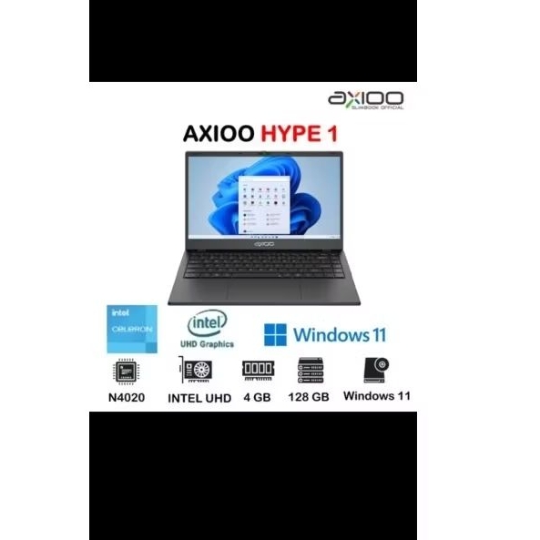 Jual laptop Axioo hype 1 intel Celeron N4020 4gb/128gb SSD win11 14"HD ...