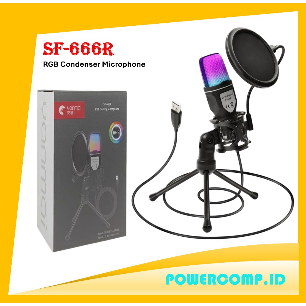 Jual Yanmai USB Microphone RGB Microfone Condensador Wire Gaming Mic for Video Games YouTube ...