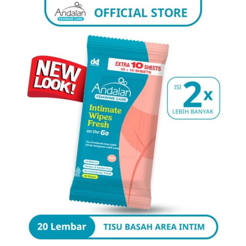 Jual ANDALAN FRESH INTIMATE WIPES ISI 10 SHEET +10 SHEET PEMBERSIH ...