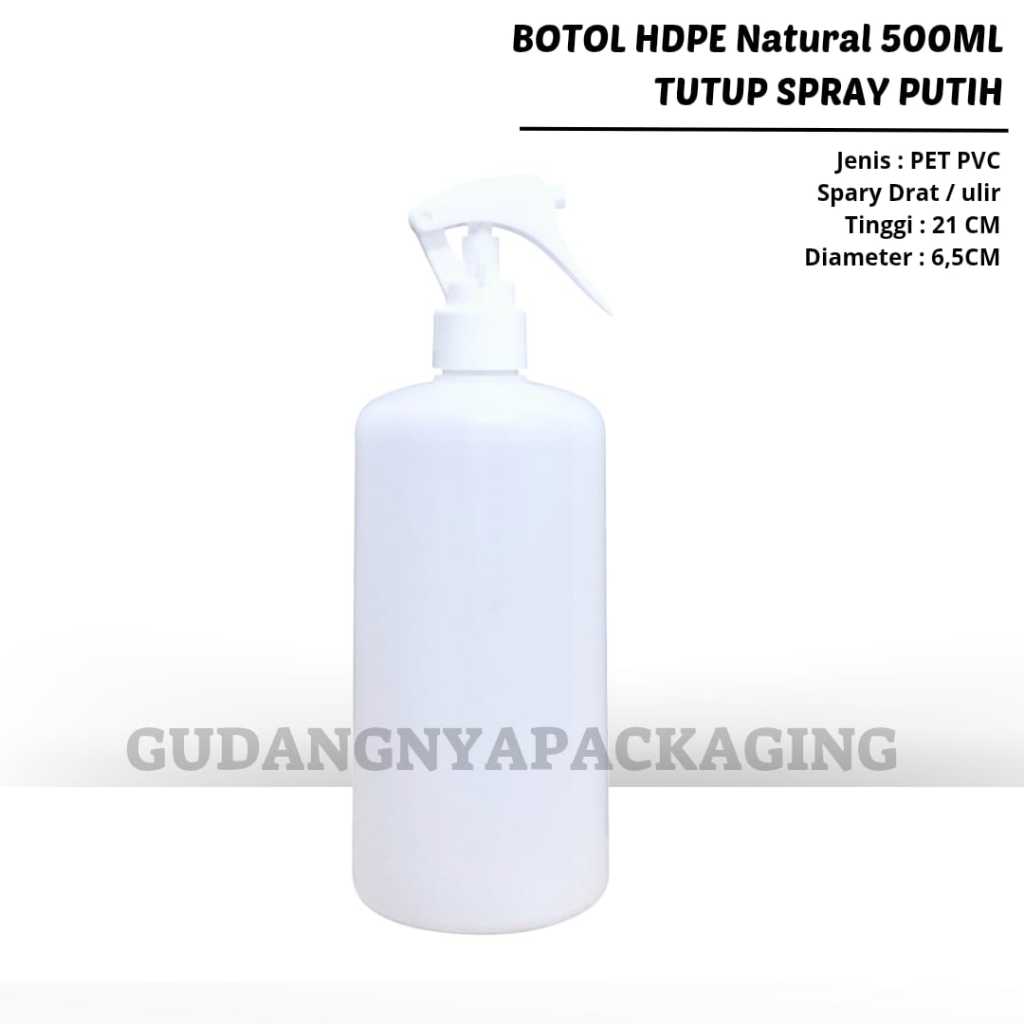 Jual Botol HDPE Natural Spray TRIGER 500ML - Botol Parfum Kosong HDPE Natural 500ML | Shopee ...